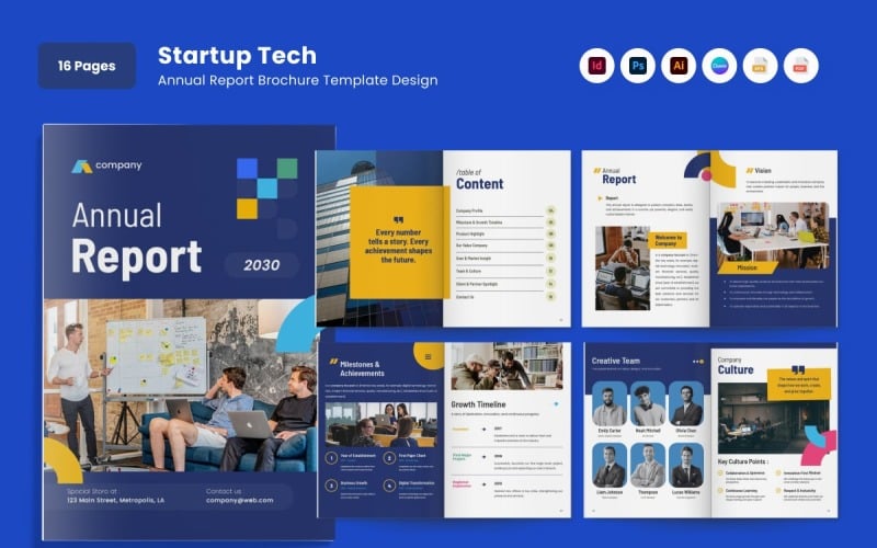 Startup Tech Annual Report Brochure #533699 - TemplateMonster