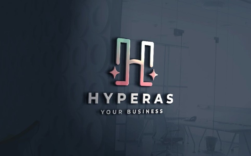 Logo Hyperas Lettre H Sparkle #534146 - TemplateMonster