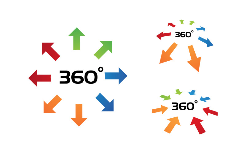 362 Degree View vector illustration logo template v1.1