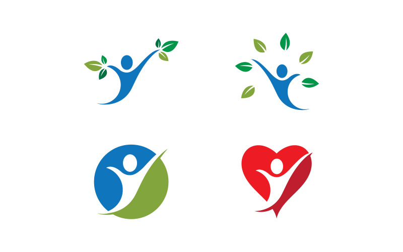 Healthy life Human fit sport logo sign illustration v2.354