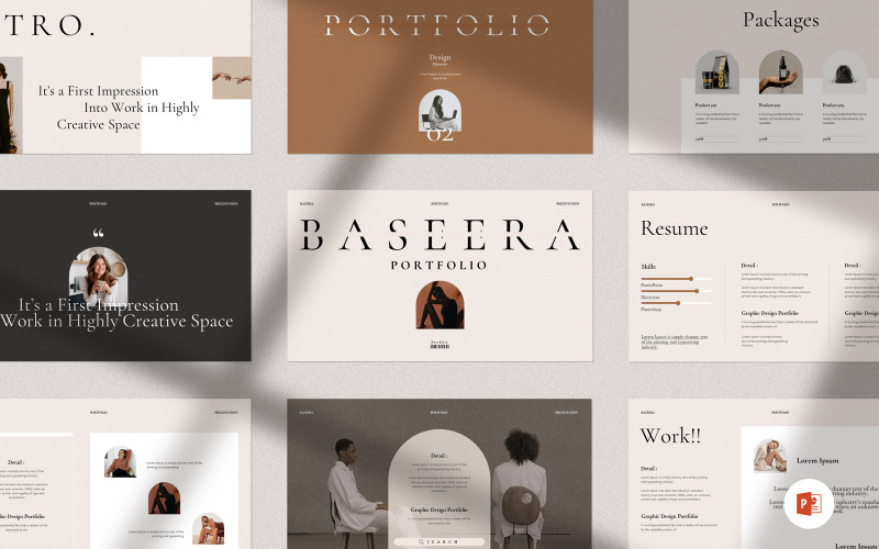 Minimal Portföy Sunumu PowerPoint Şablonu - TemplateMonster