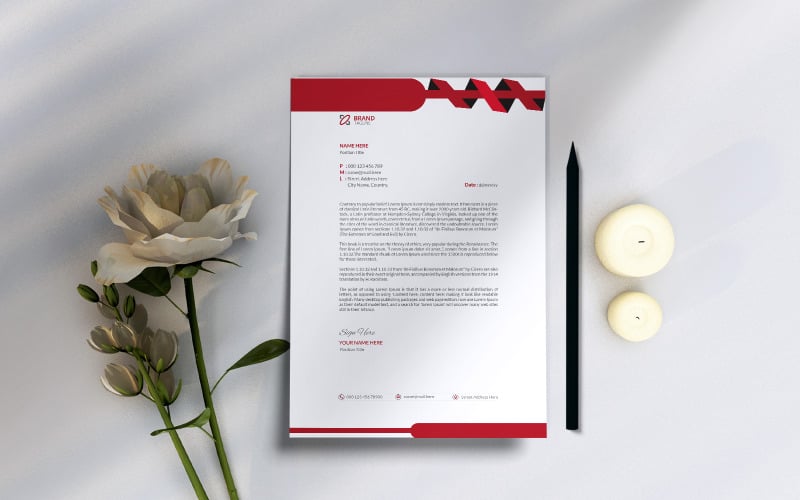 Modern Simple Letterhead Design Template - TemplateMonster