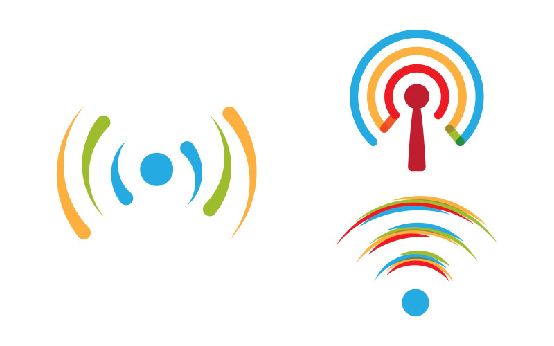 Concept de connexion Internet Wifi, icône, logo, illustration ...