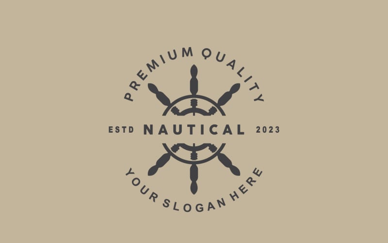 Ship Rudder Logo Maritime Vector Simple V4 - TemplateMonster
