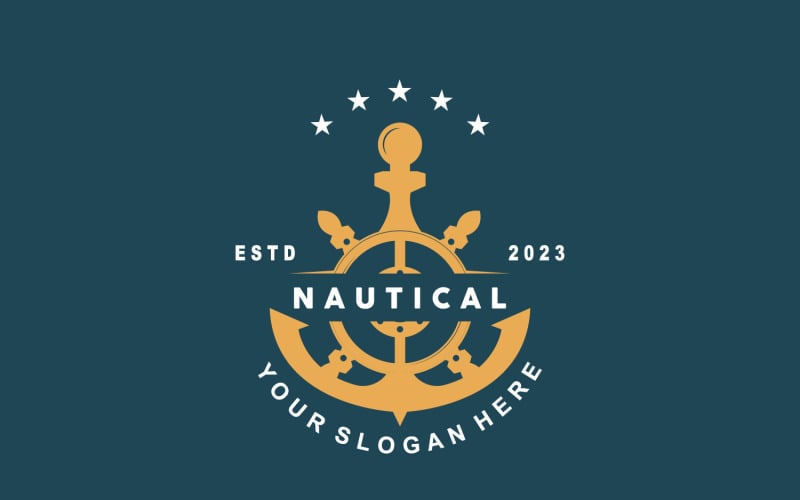 Ship Rudder Logo Maritime Vector Simple V6 - TemplateMonster