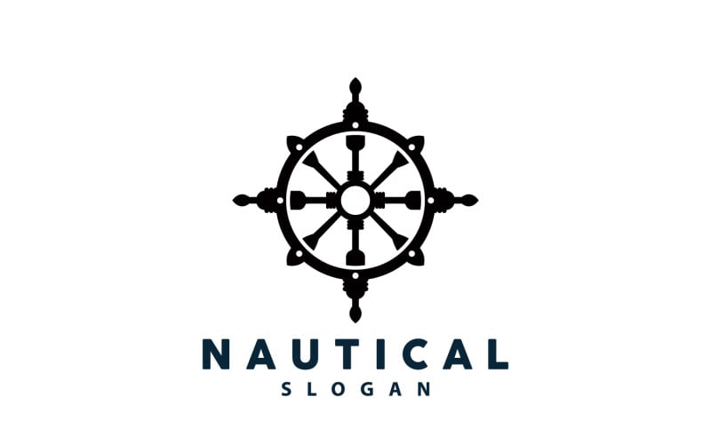 Ship Rudder Logo Maritime Vector Simple V7 - TemplateMonster