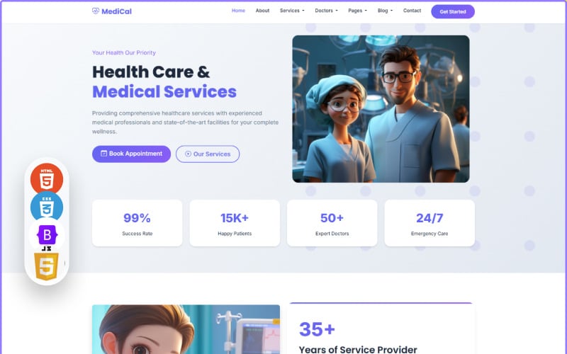 MediCal - Health Care & Medical Services HTML Template