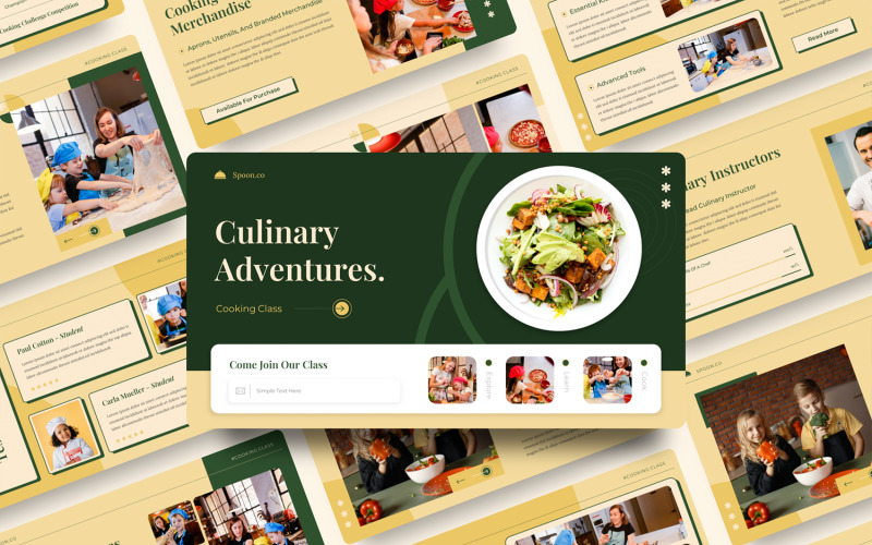 Cooking Class PowerPoint Template #538478 - TemplateMonster