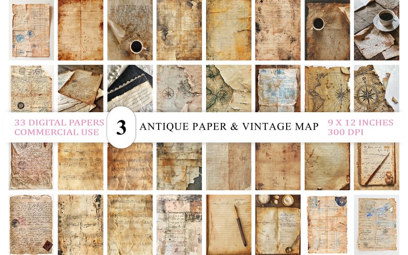 Old Document & Manuscript Backgrounds Digital Paper | Antique Paper ...