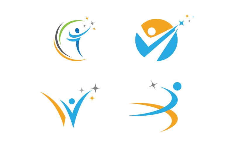 Ilustración del logotipo del personaje humano de vida sana v3.8