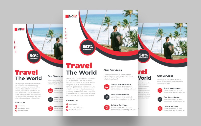 Modern Travel Agency Flyer Template Ver-2 - TemplateMonster