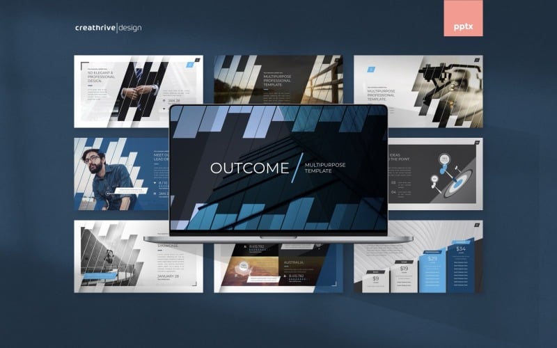 Outcome PowerPoint Presentation Template - TemplateMonster