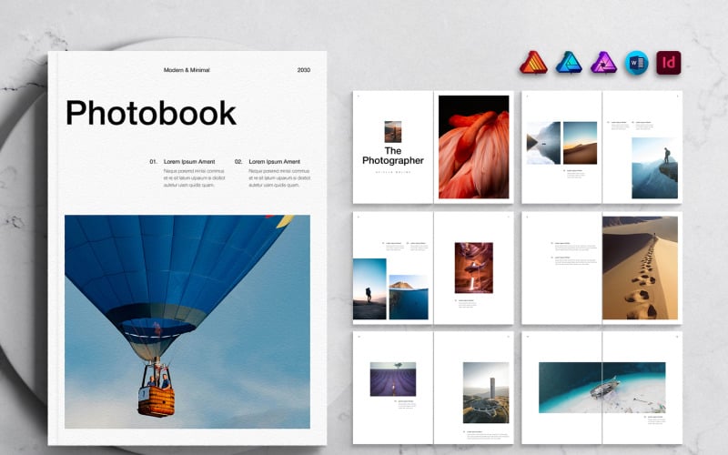Photobook Template for MS Word, InDesign, Affinity Suites
