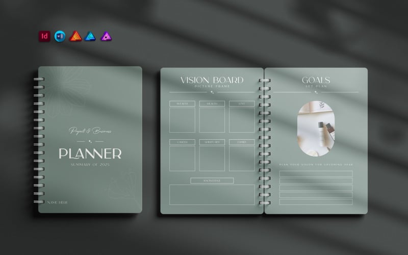 Planner & Notebook Template for MS Word, InDesign, Affinity Suites