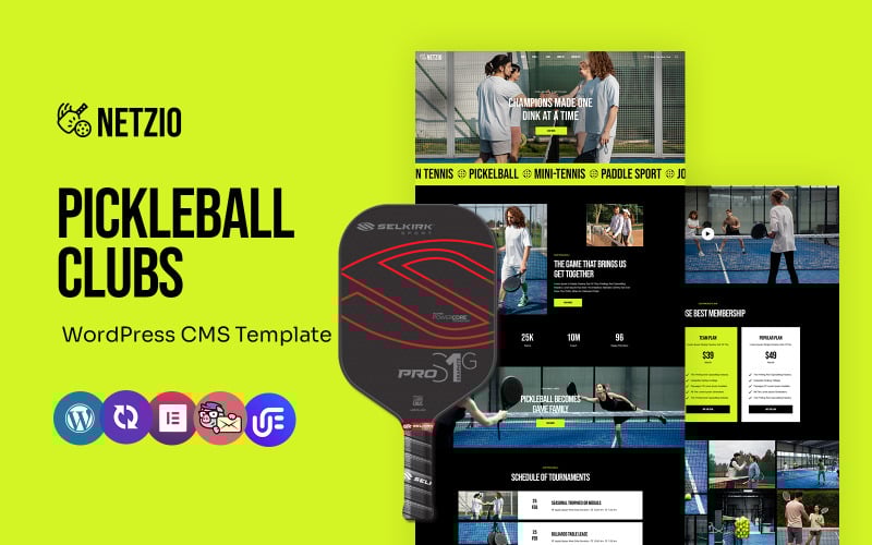 Netzio - Pickleball Clubs Multipurpose WordPress Elementor Theme