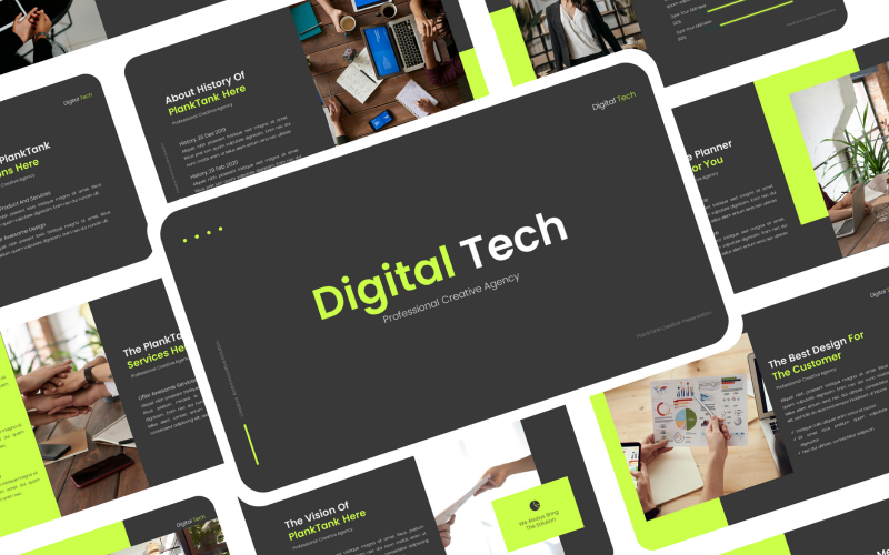 Digital Tech Creative PowerPoint #540514 - TemplateMonster