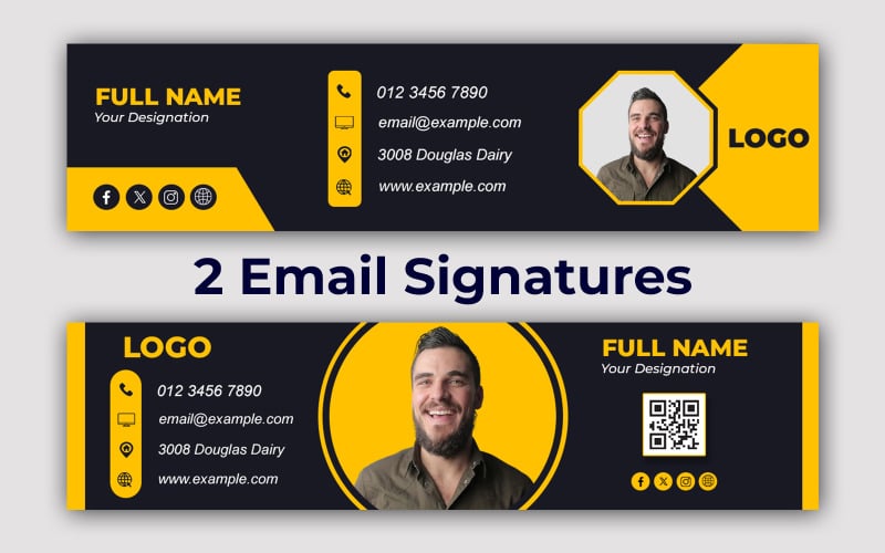 Creative Email Signature Bundle | 2 Modern PSD Templates | Easy ...