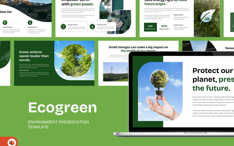 Modèle PowerPoint sur l'environnement - TemplateMonster