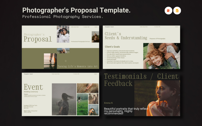 Photographer Proposal Template | Modern Photography Portfolio & Client ...