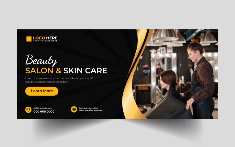 Beauty Salon Facebook Cover Template Ver-1 - TemplateMonster