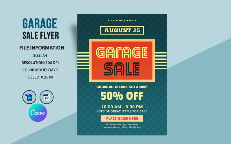 Printable Garage Sale Flyer Template - TemplateMonster