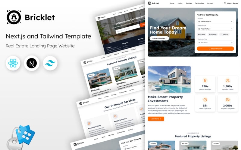 Free Real Estate Website Templates - 35 Best Home Sales Management Web ...