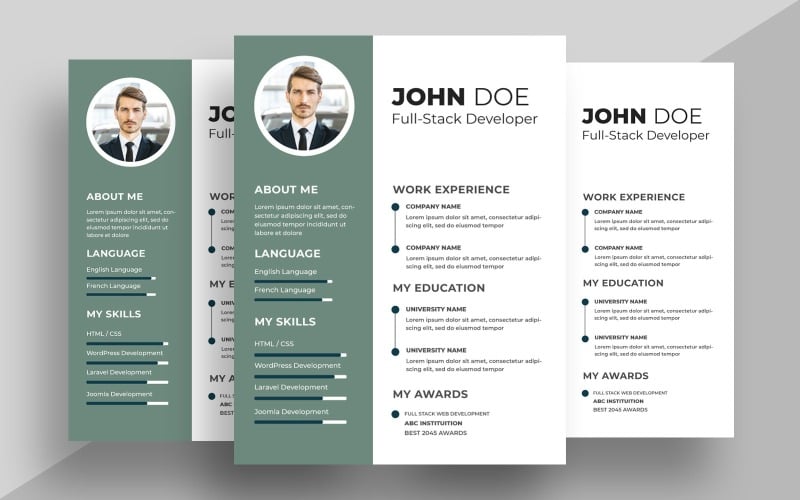 Modern Resume CV Template Ver-16 #541407 - TemplateMonster