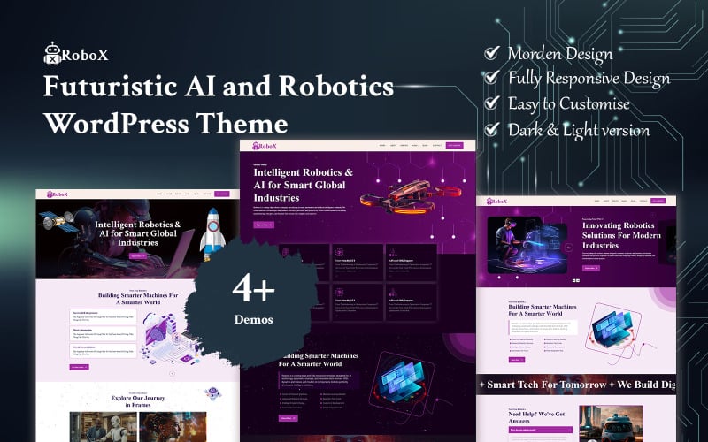 RoboX – Futuristic AI and Robotics WordPress Template