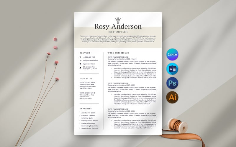 Professional Resume Template | Modern CV Design for Word, Canva ...