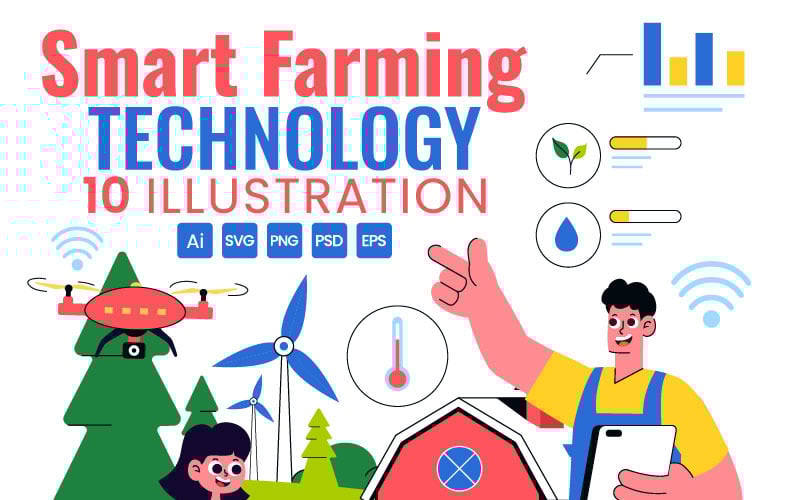 10 Smart Farming Technology Illustration Templatemonster