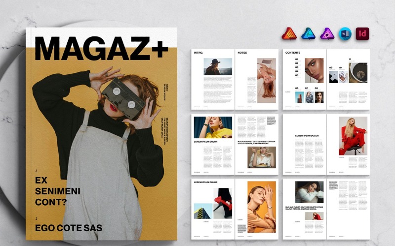 Inspiring Magazine Template for MS Word, InDesign and Affinity Suites