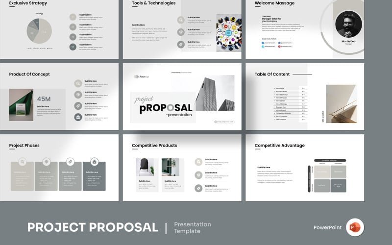 Project Proposal PowerPoint Template layout - TemplateMonster