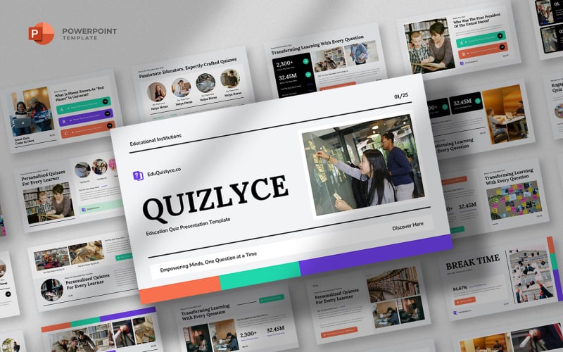 Quizlyce - Educational Quiz Powerpoint Template