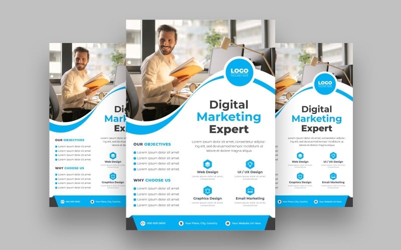 Digital Marketing Agency Flyer Design Ver-3 - TemplateMonster