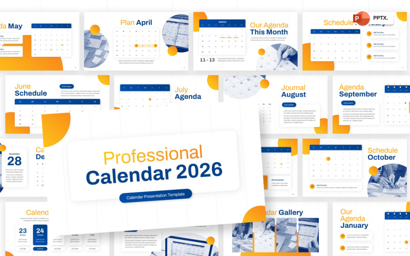 Professional Calendar 2026 PowerPoint - TemplateMonster