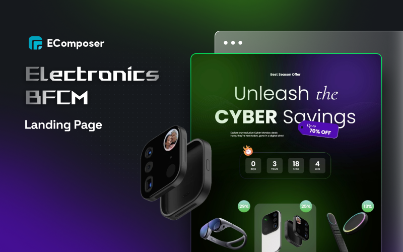 Free Electronics BFCM Shopify Landing Page - TemplateMonster