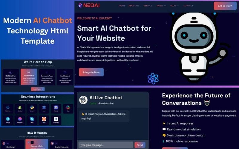 AI Chatbot and Modern Technology HTML Template