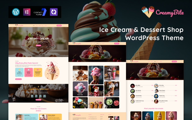 Ice Cream Website Templates - 64 Best Ice Cream Shop Web Themes
