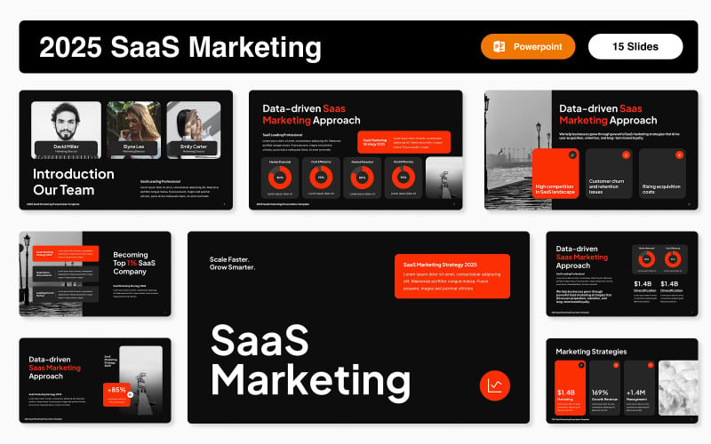 2025 SaaS Marketing Powerpoint Template - TemplateMonster