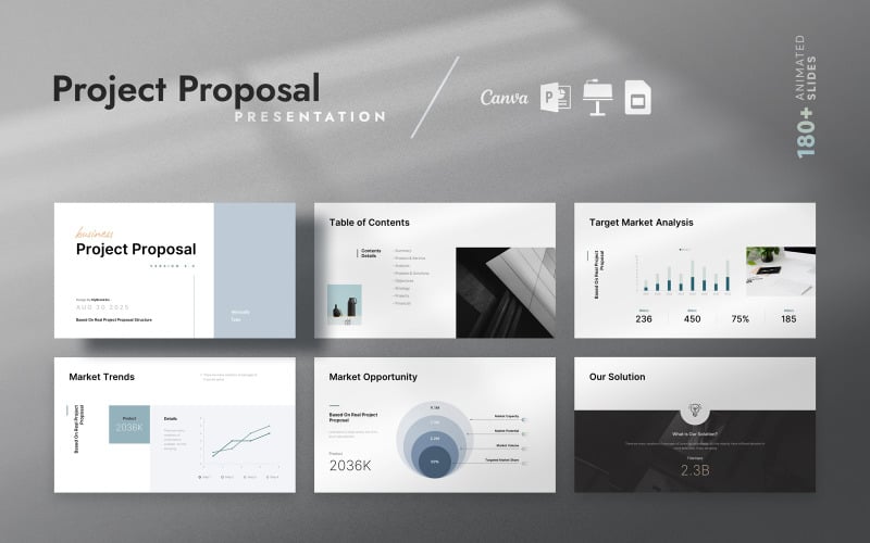 Modèle PowerPoint de proposition de projet avec Canva, PowerPoint ...