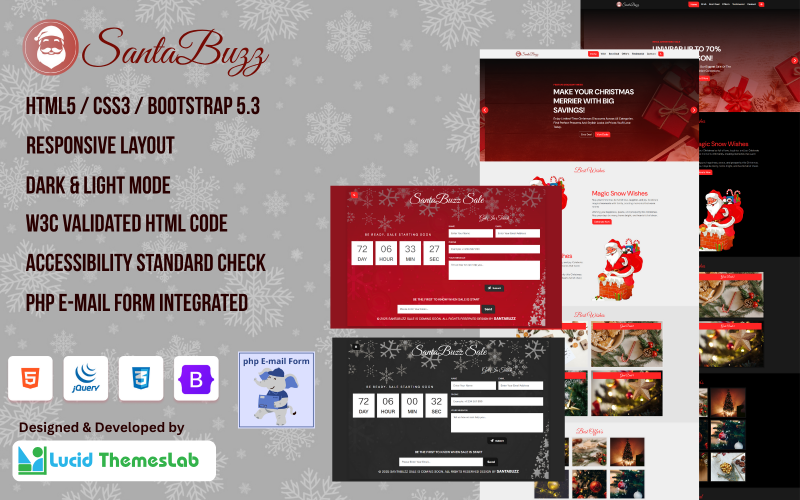 Santa Trail | Bootstrap Landing Page For Christmas Offers, Sale ...