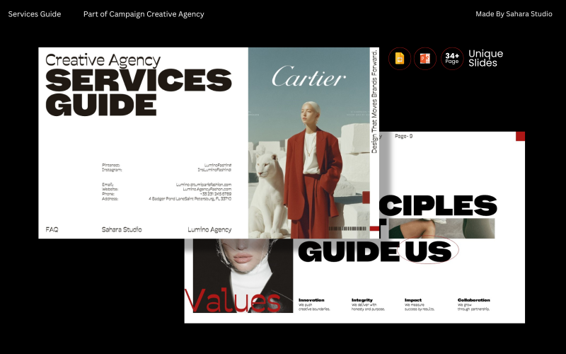 Creative Agency Services Guide Presentation Template | PowerPoint ...