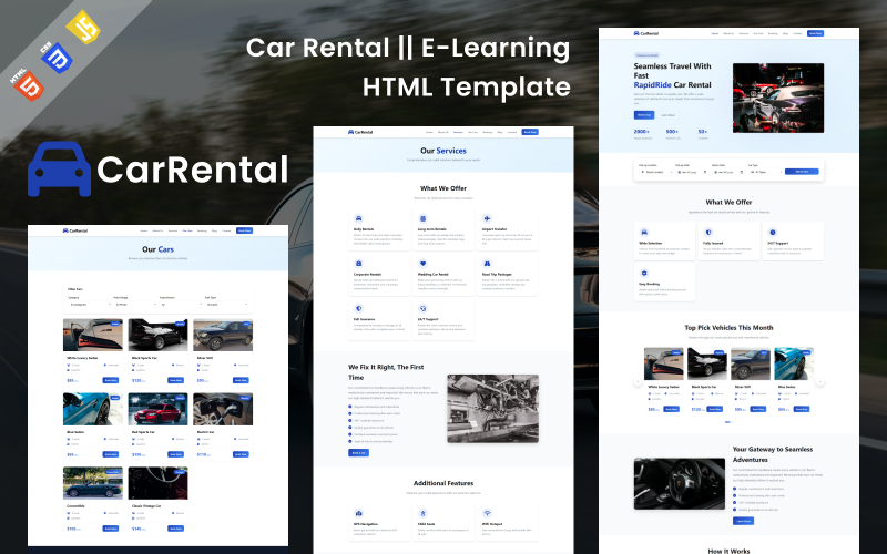 Car Rental || E-Learning HTML Template - TemplateMonster