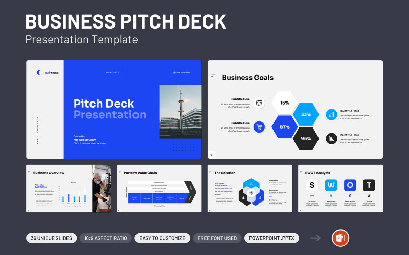 Pitch Deck Presentation Template PowerPoint - TemplateMonster