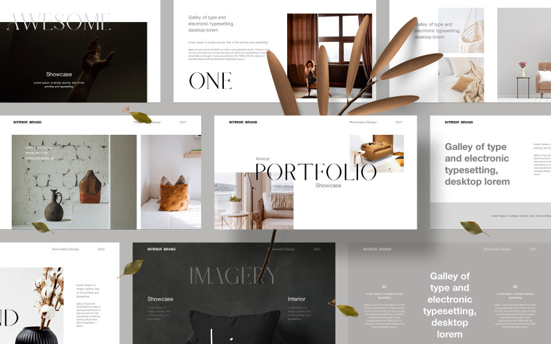 Plantilla de diseño de interiores compatible con PowerPoint, Keynote ...