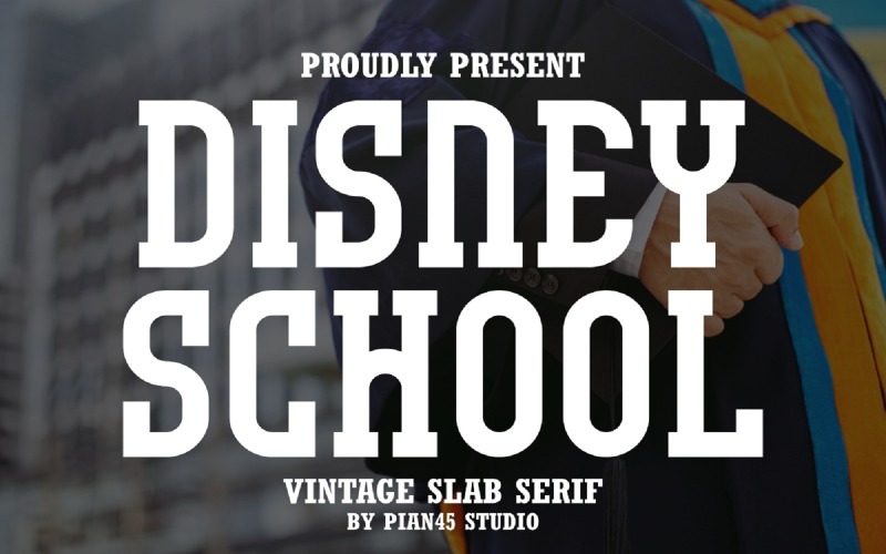 Escuela Disney - Estilo vintage con serifa de palo seco
