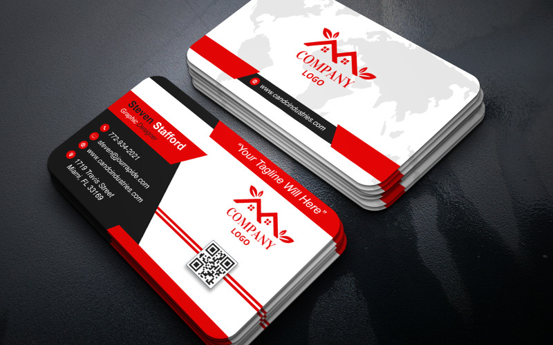 Modern Minimalist Professional Business Card Template PSD