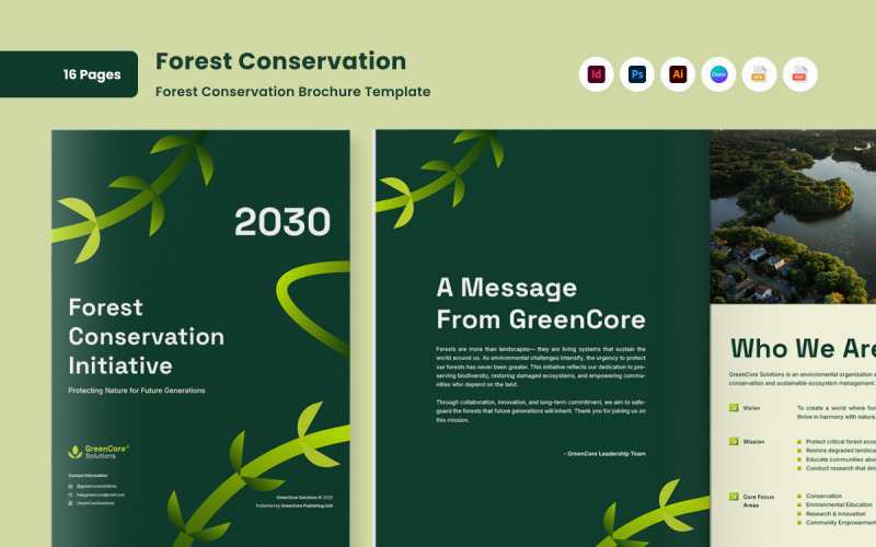 Forest Conservation Awareness Brochure - TemplateMonster