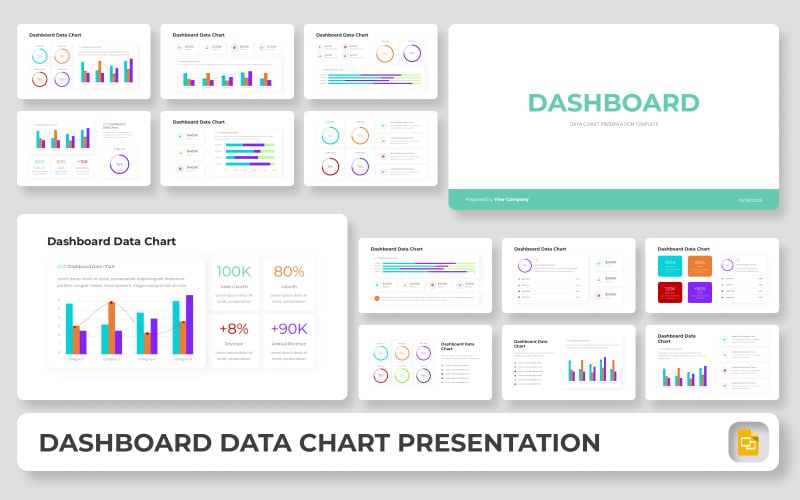 Dashboard Data Chart Google Slides Presentation Template