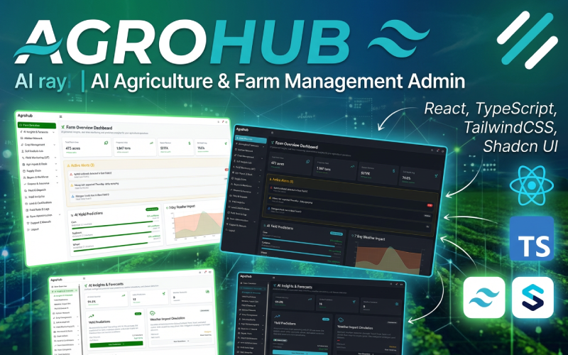 Agrohub - AI-Powered Agriculture & Farm Management Admin Dashboard Template